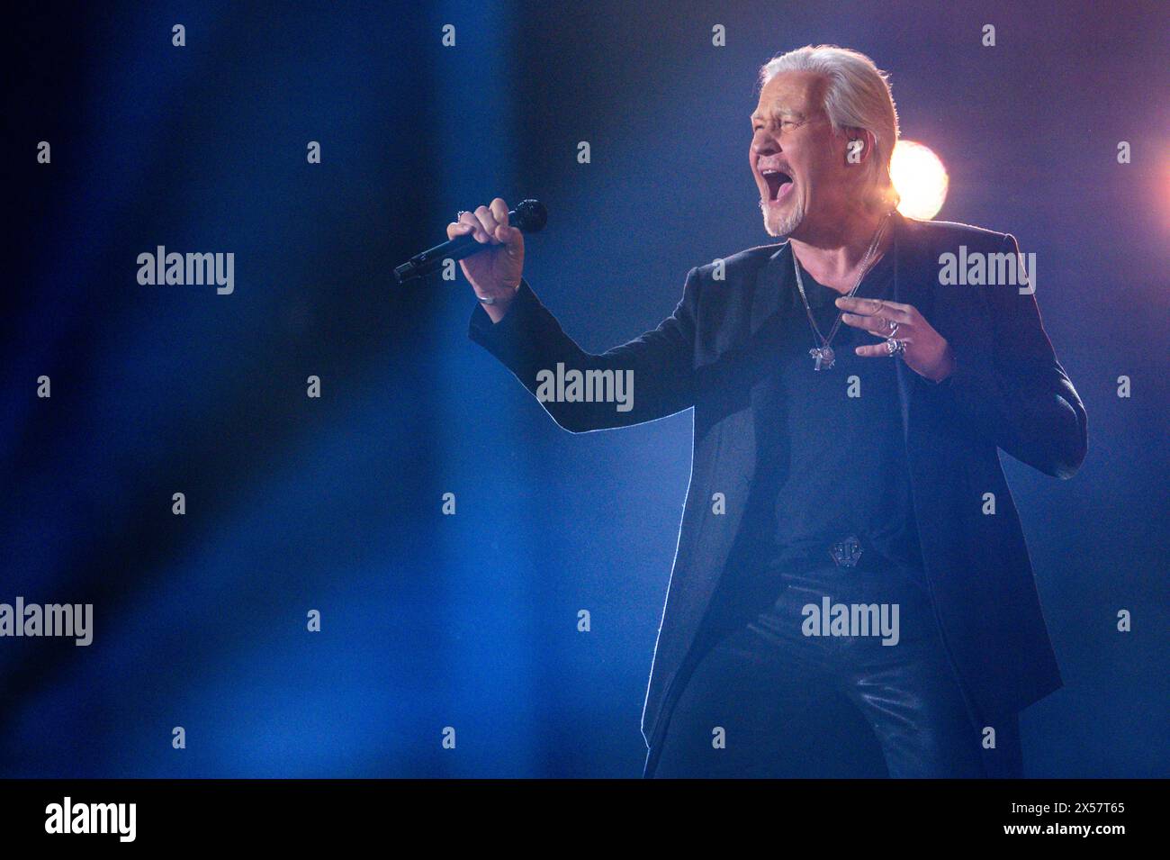 07 May 2024, Sweden, Malmö: Irish-Australian singer Johnny Logan sings ...