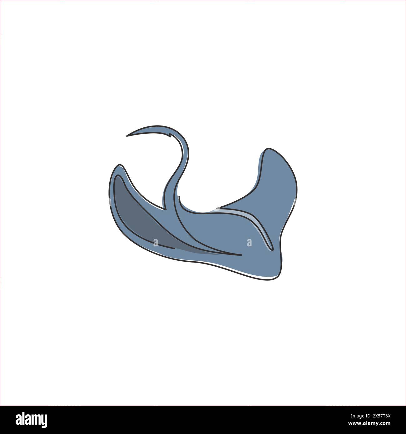 One single line drawing of beautiful stingray for logo identity. Large ...