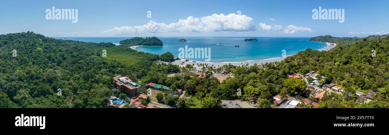 Aerial view, coast and town, Corrohoe Bay and Playa Espadilla, Manuel ...