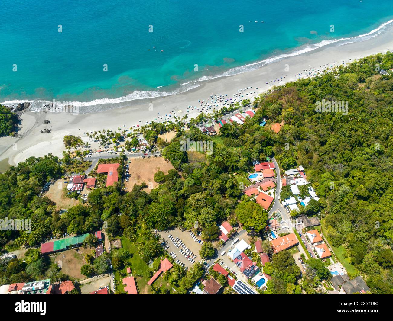 Aerial view, coast and town, Corrohoe Bay and Playa Espadilla, Manuel ...