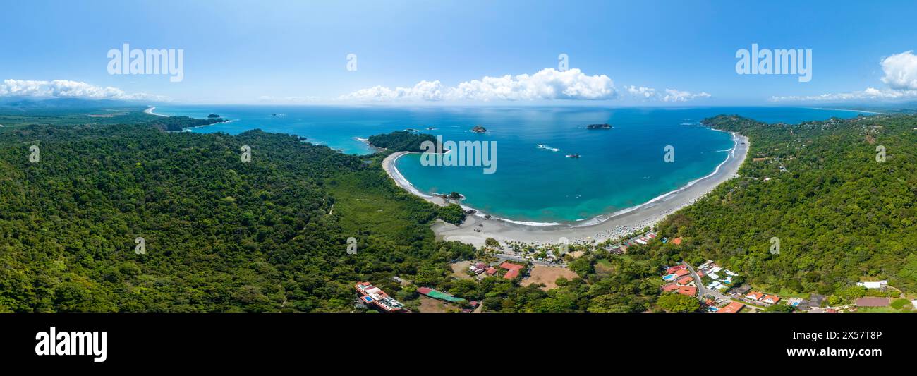 Aerial view, coast and town, Corrohoe Bay and Playa Espadilla, Manuel ...
