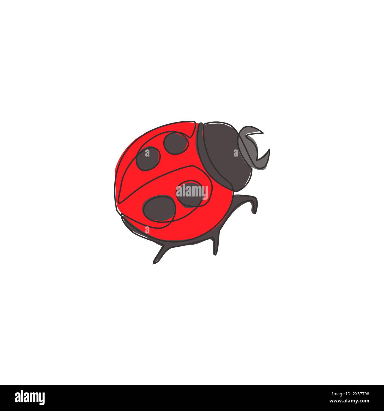 One continuous line drawing of cute ladybug for company logo identity ...
