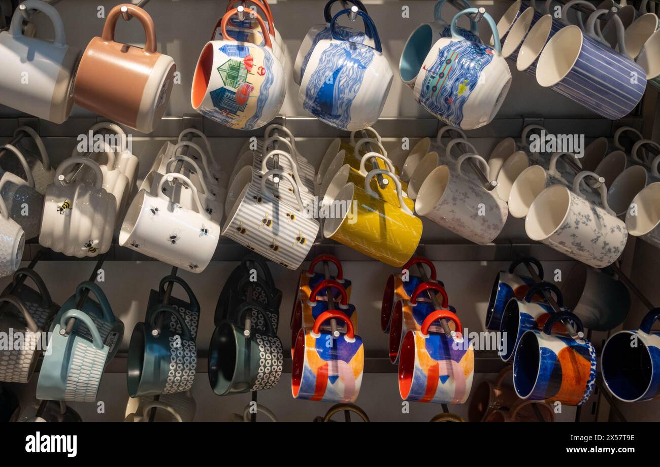 Coffee mugs on sale at M&S Stock Photo - Alamy