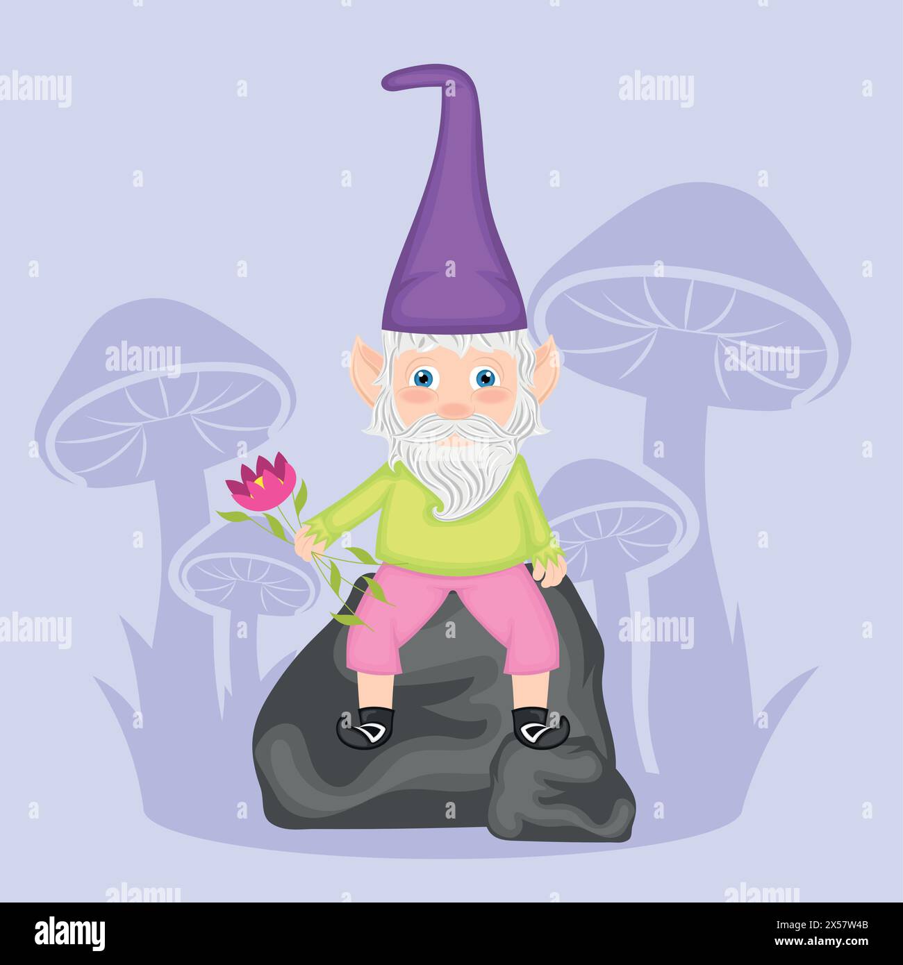 Cute garden gnome character cartoon Vector Stock Vector Image & Art - Alamy