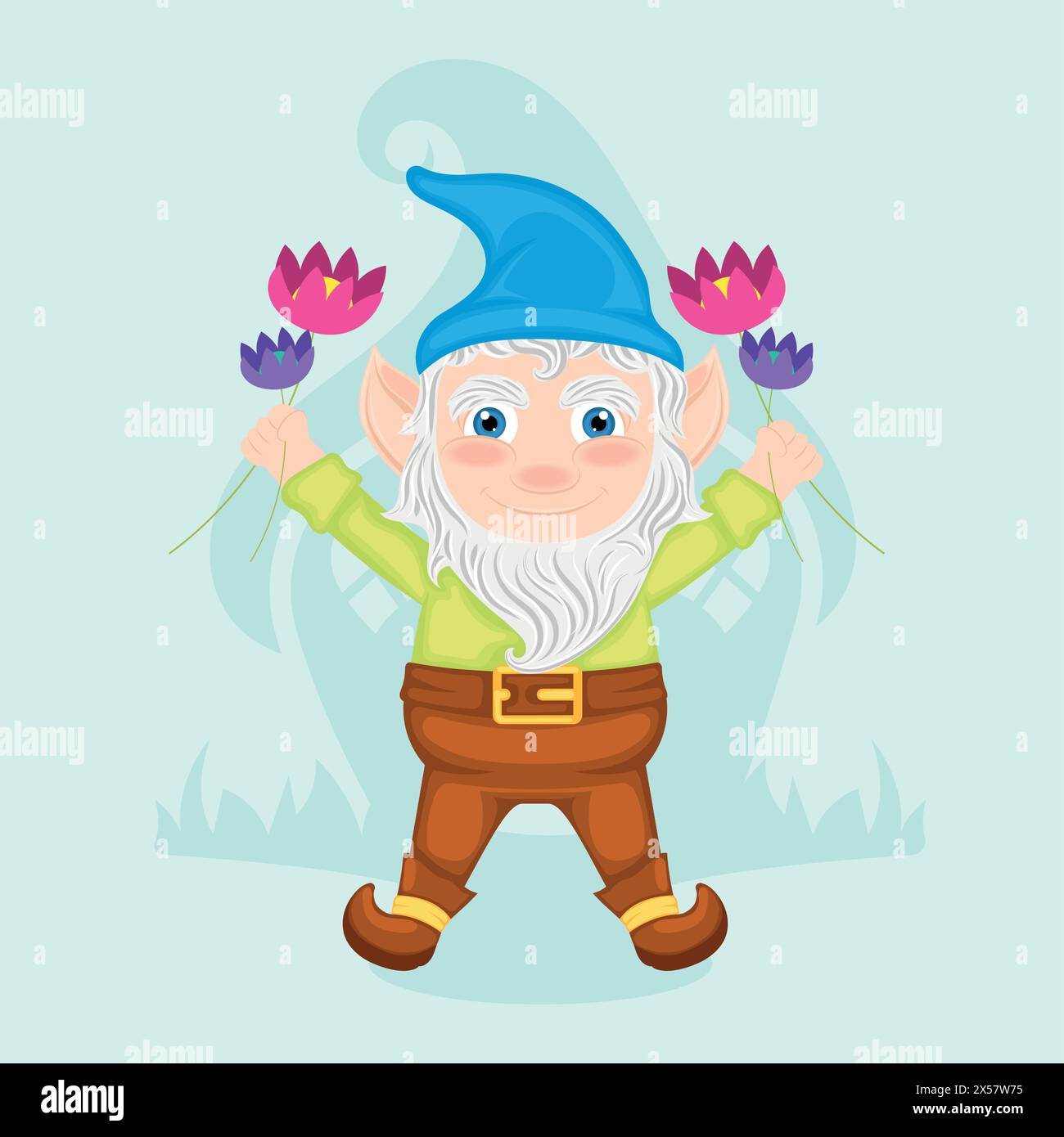 Cute garden gnome character cartoon Vector Stock Vector Image & Art - Alamy