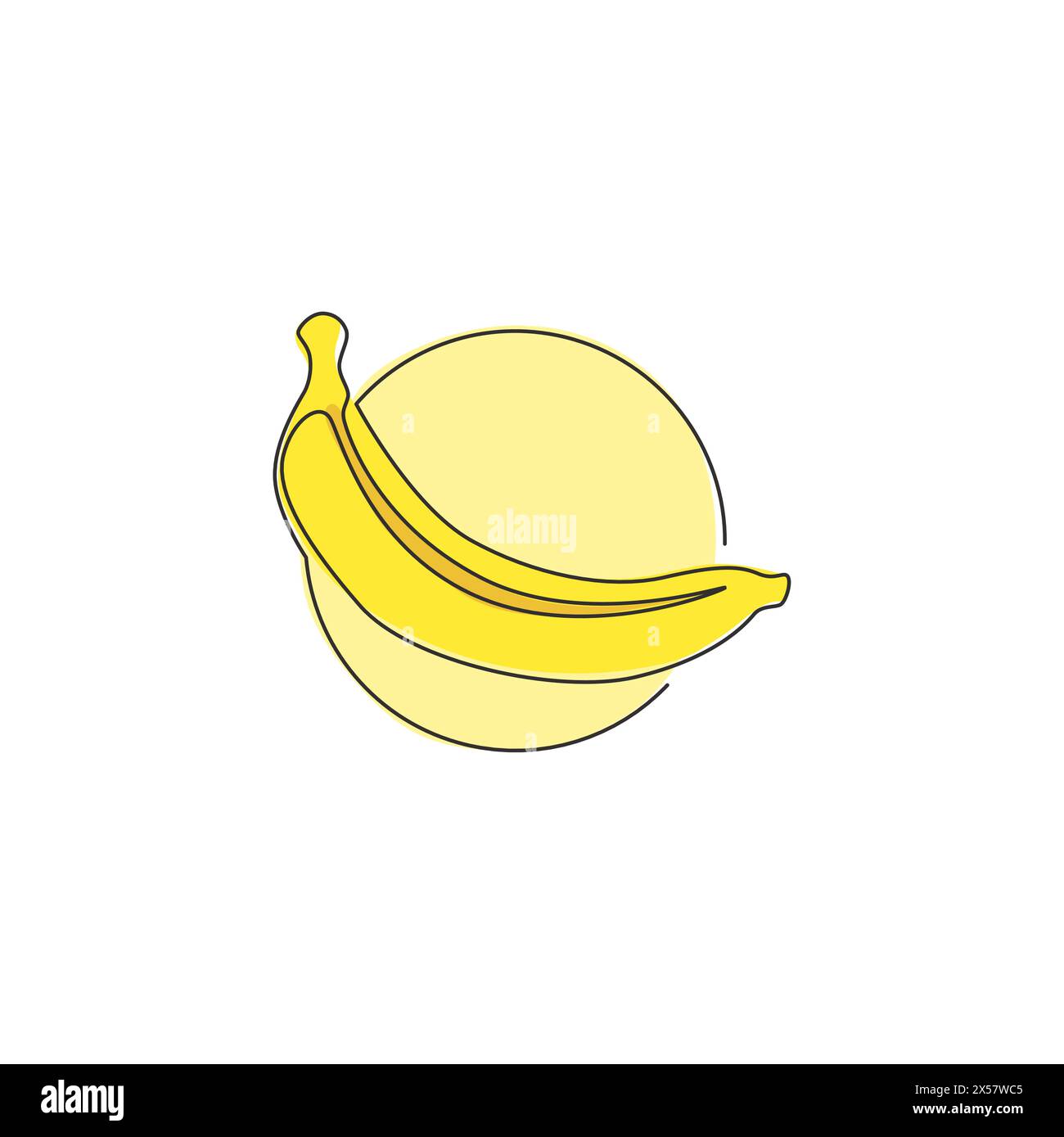 Single one line drawing of whole healthy organic banana for orchard ...