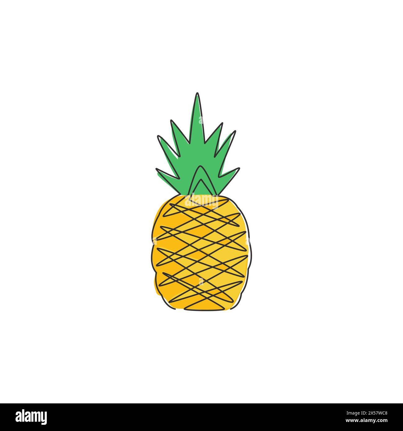 Single one line drawing of healthy organic for orchard logo identity ...