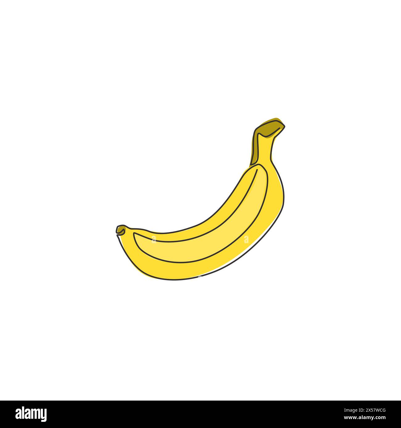 Single one line drawing of whole healthy organic banana for orchard ...