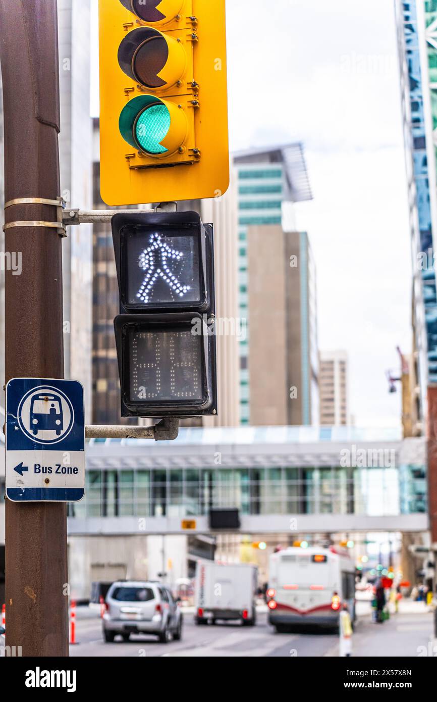 Traffic signal on downtown city street Stock Photo - Alamy