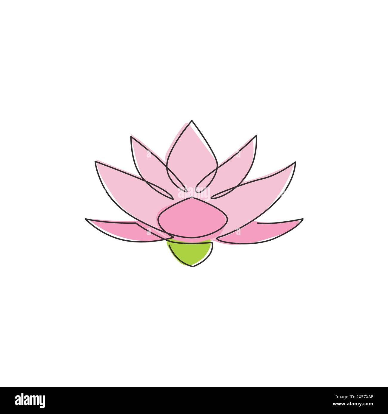 Single Continuous Line Drawing Of Beauty Fresh Lotus For Healthcare Spa