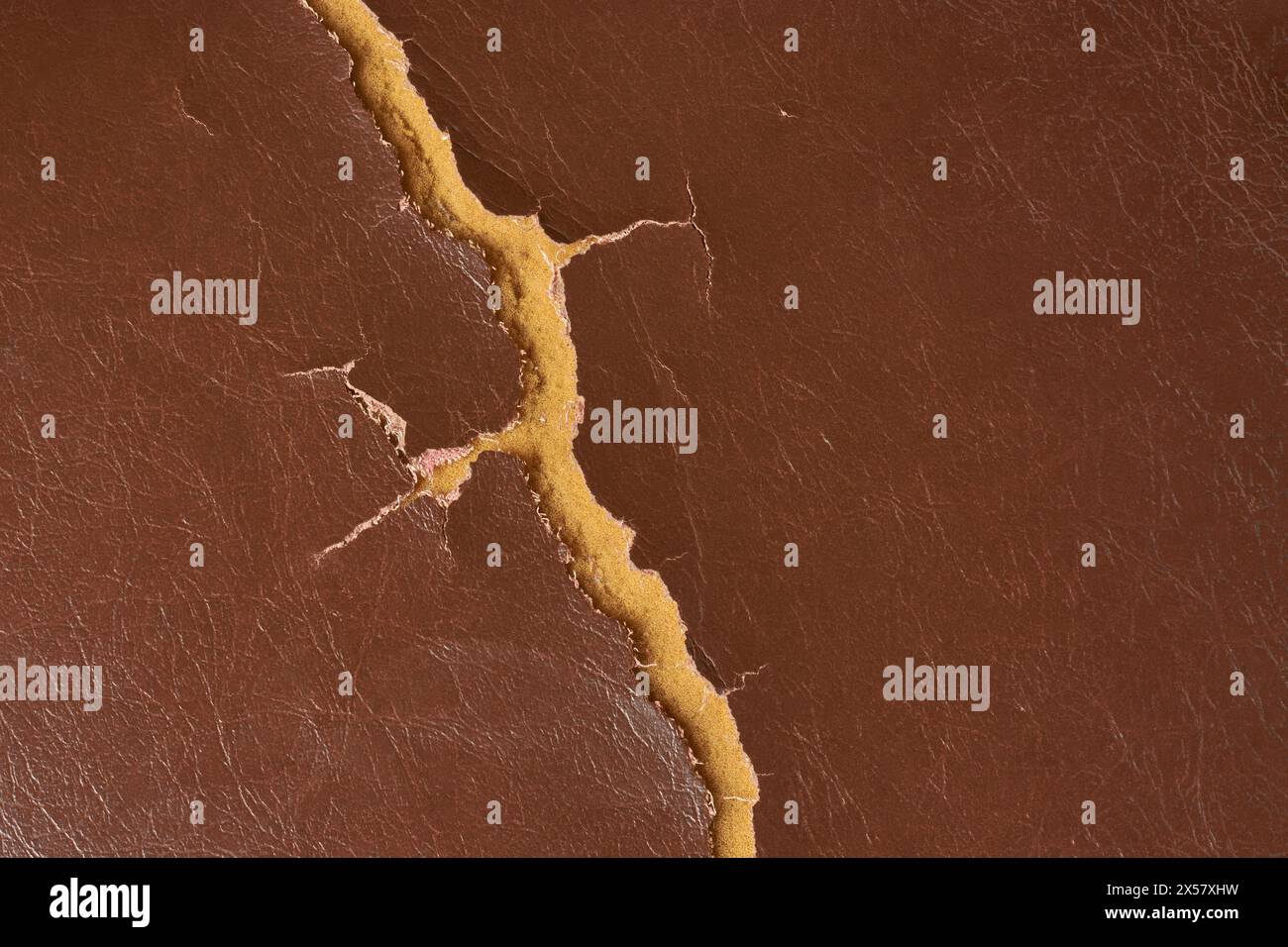 brown color used worn and torn leather seat surface, repair and ...