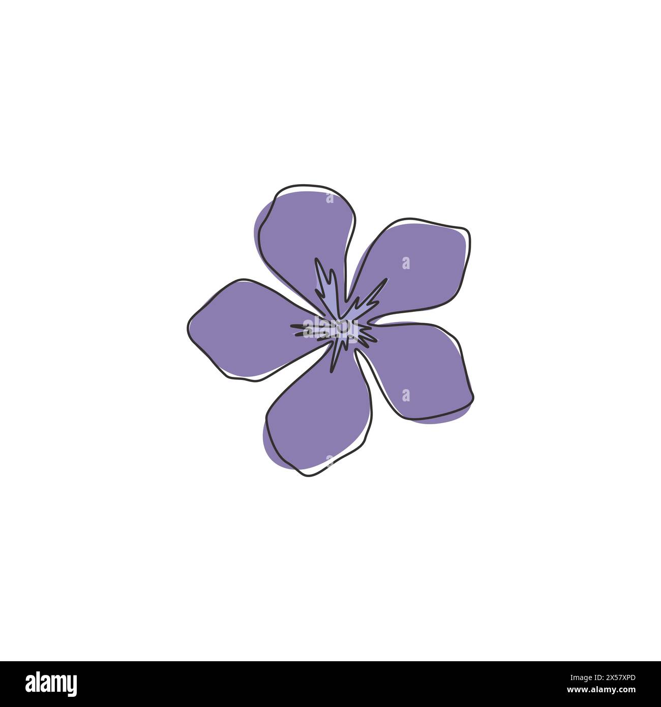 One Continuous Line Drawing Beauty Fresh Periwinkle For Garden Logo
