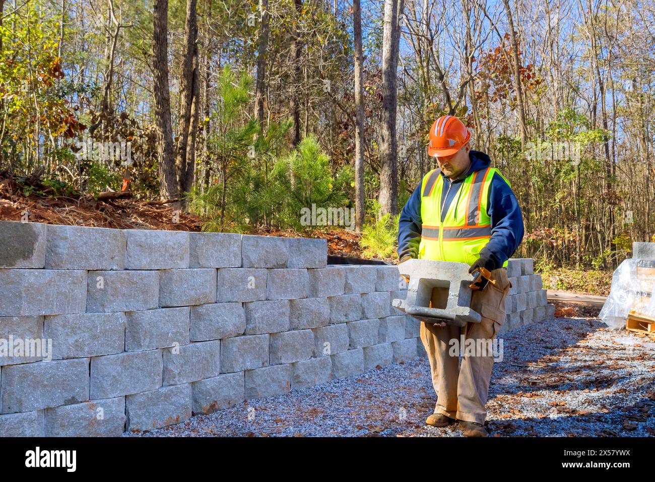 Interlocking cement blocks hi-res stock photography and images - Alamy