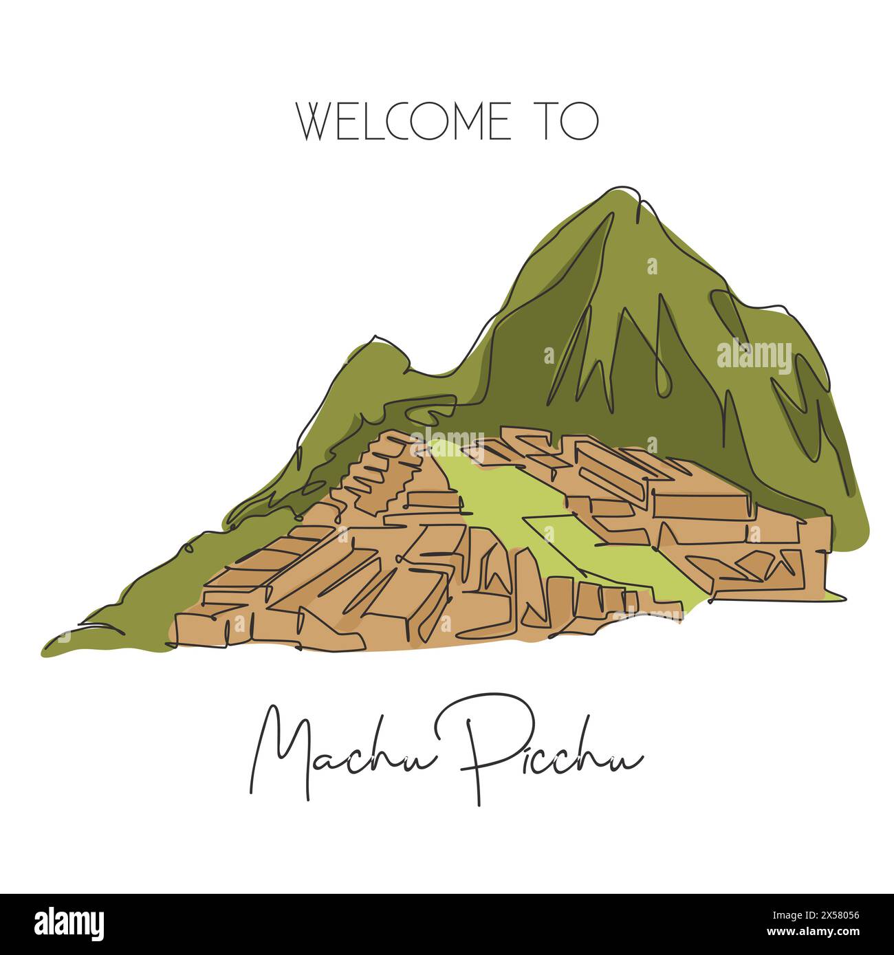 Machu Picchu Rock Wall Stock Vector Images Alamy