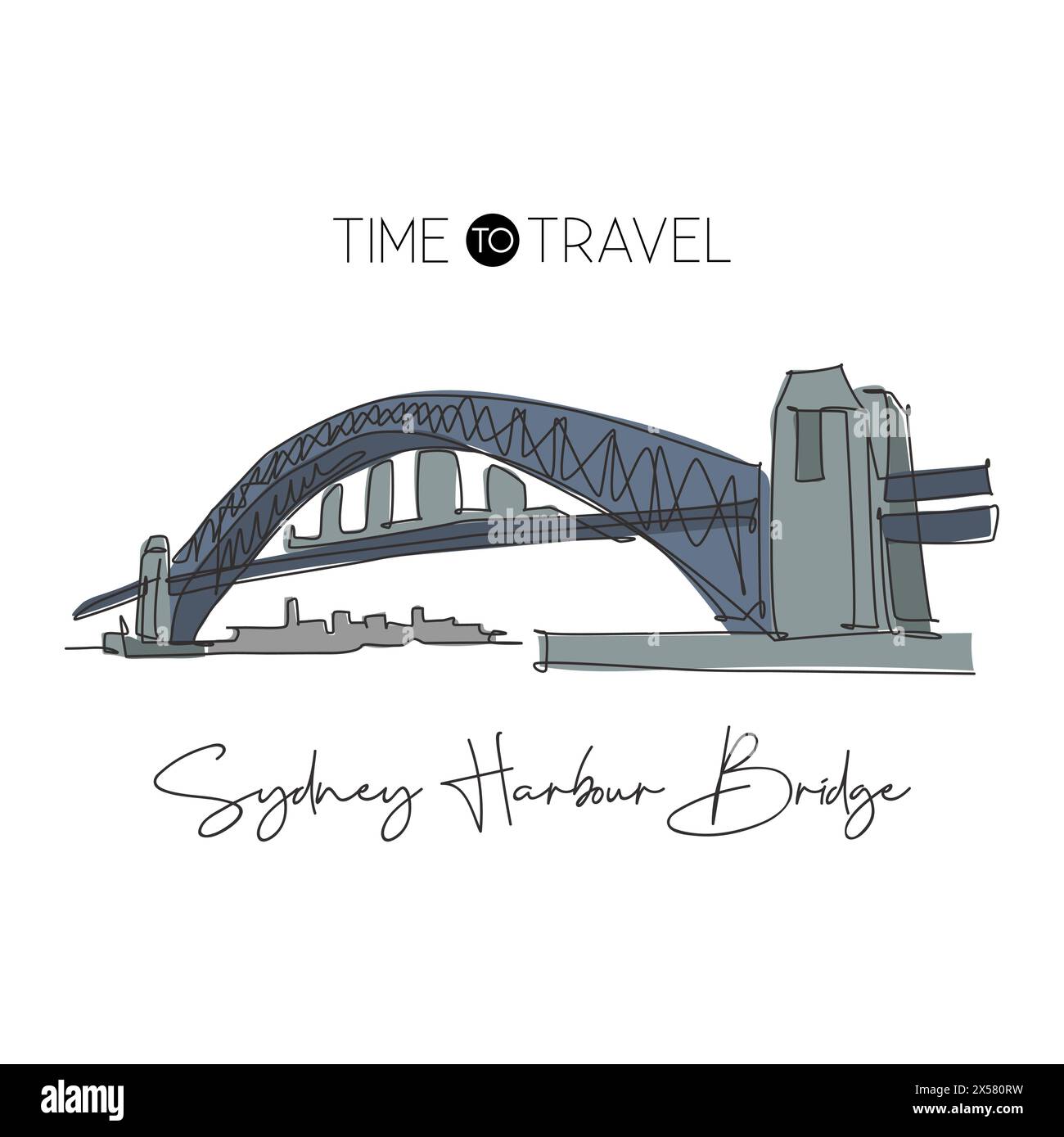 Sydney Harbour Bridge Drawing BRIDGE SUNSET. Sydney Harbour Bridge At
