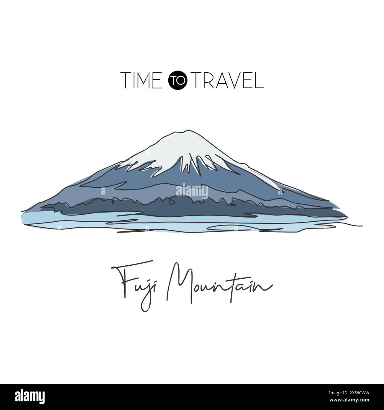 Simple line drawing volcano Cut Out Stock Images & Pictures - Alamy