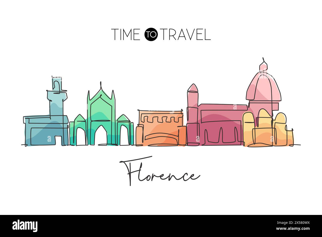 Florence architecture art Stock Vector Images - Alamy