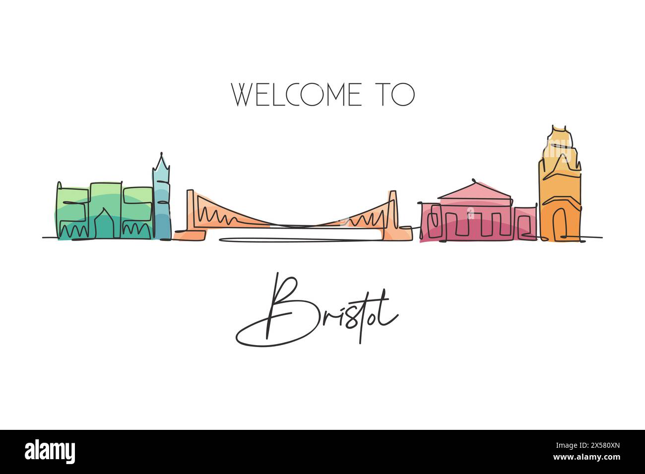 Bristol city clifton suspension bridge Stock Vector Images - Alamy