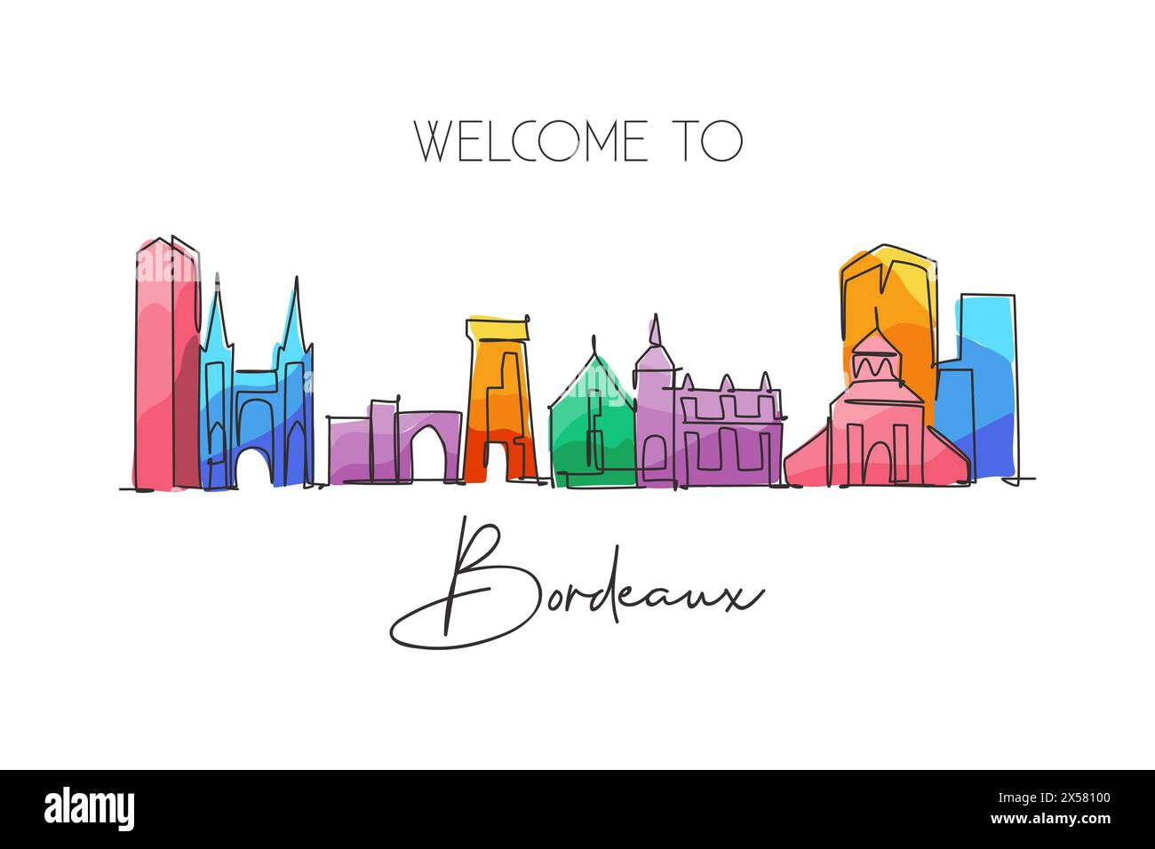 Bordeaux contour Stock Vector Images - Alamy