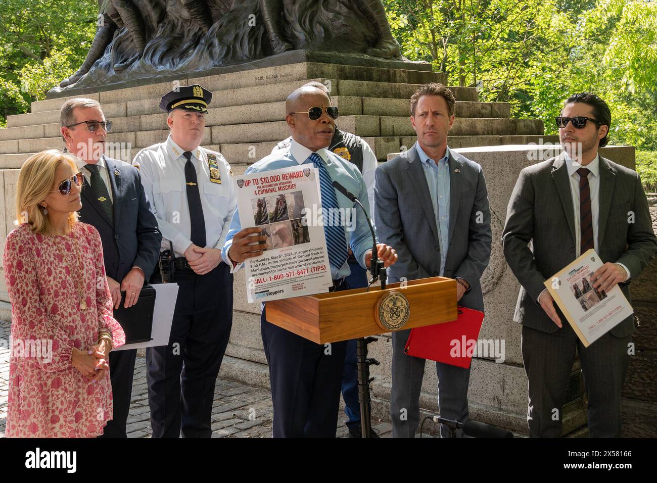 New York, USA. 07th May, 2024. Mayor Eric Adams speaks at briefing ...
