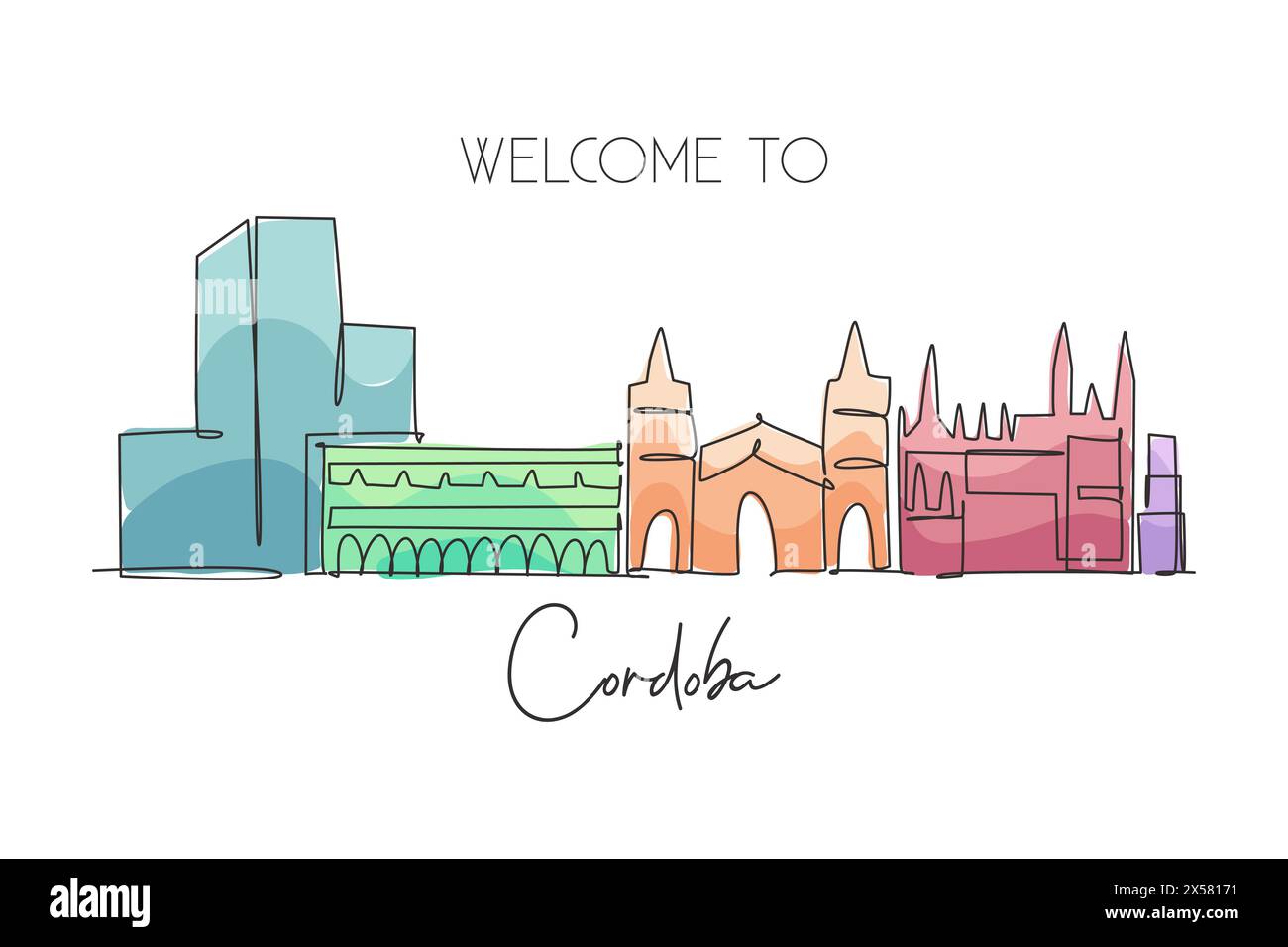 Cordoba mezquita tower mosque Stock Vector Images - Alamy