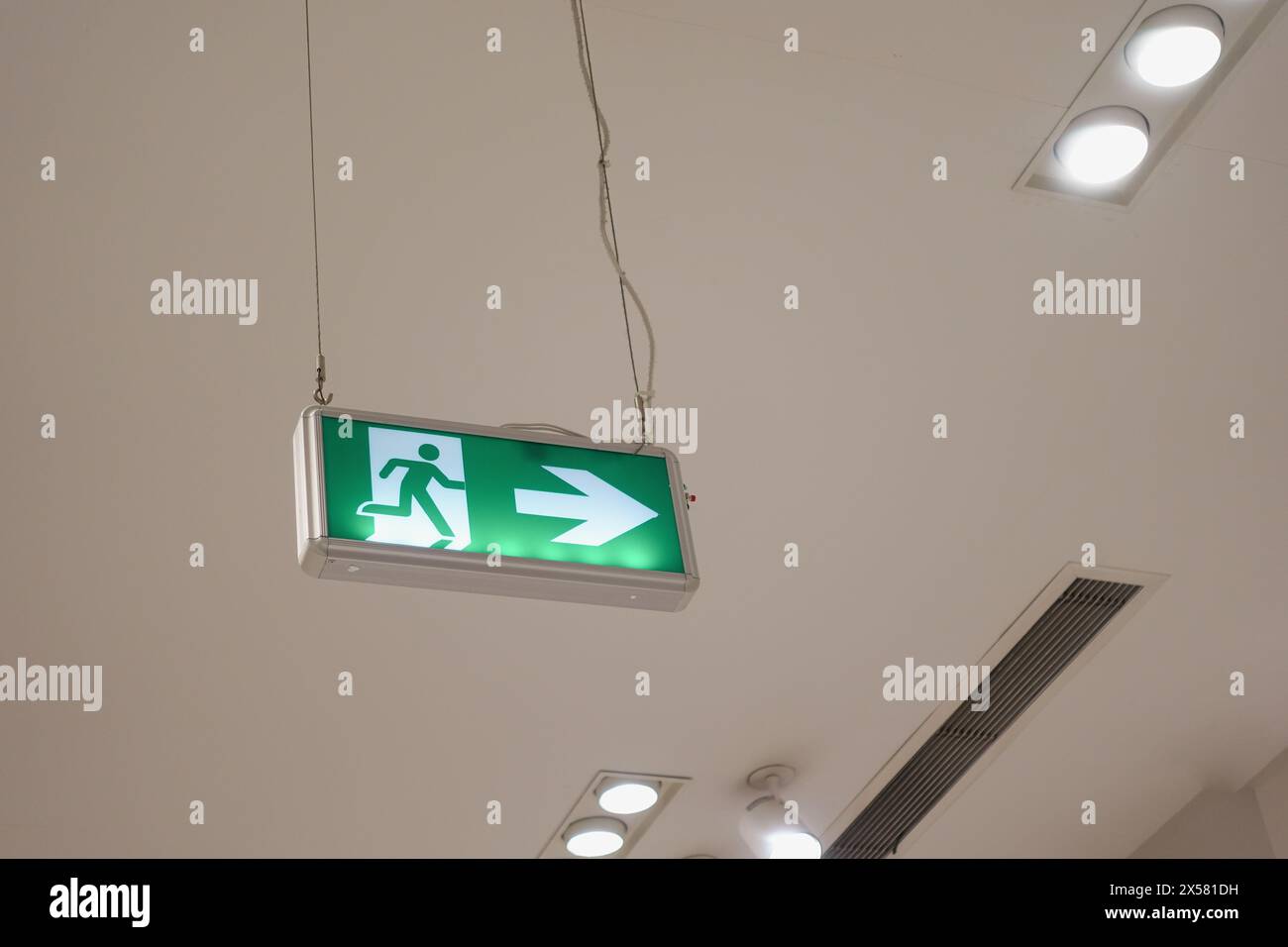 emergency exit door inside of a building Stock Photo - Alamy