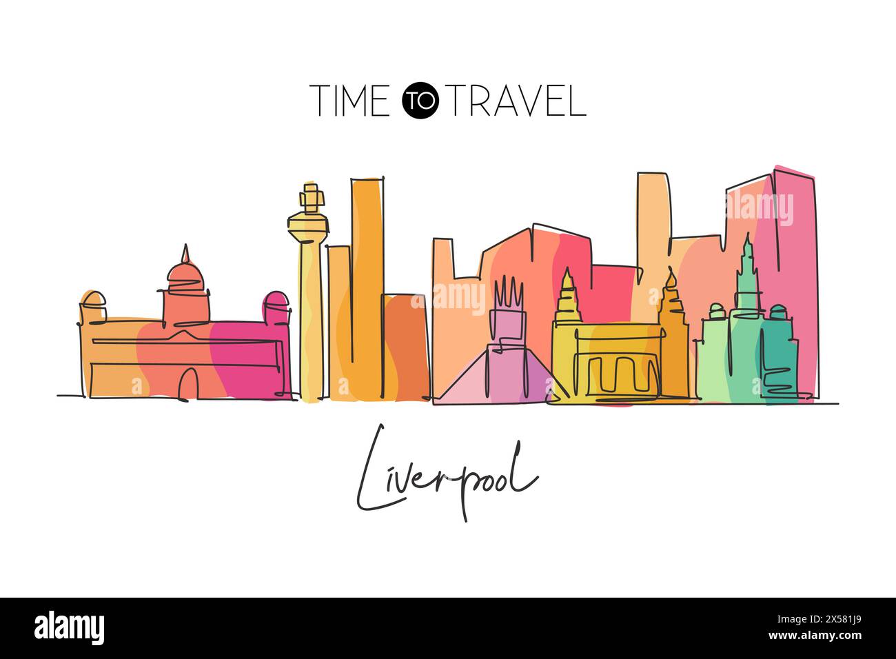 River mersey view Stock Vector Images - Alamy