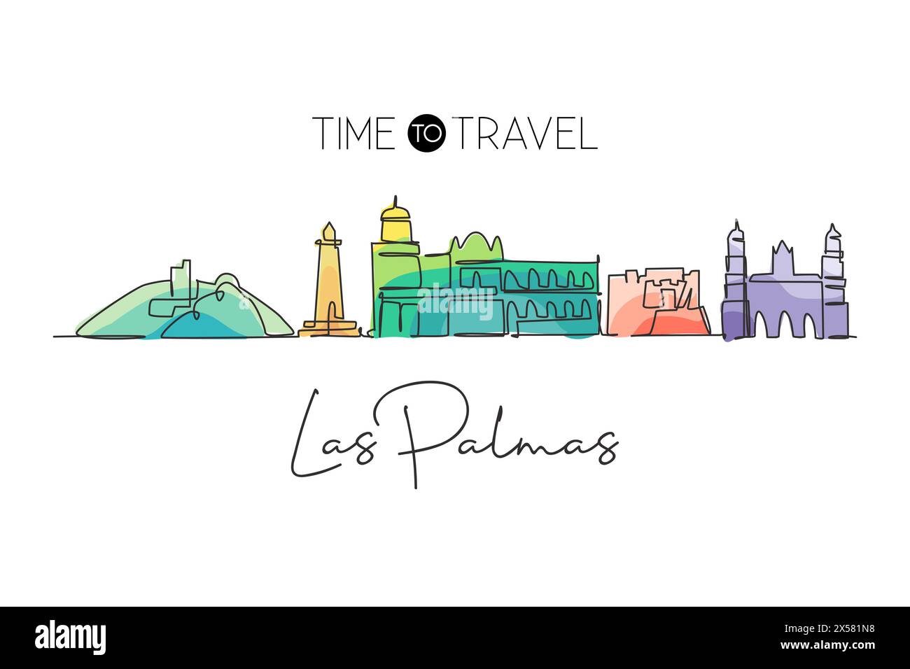 Las palmas landscape Stock Vector Images - Alamy