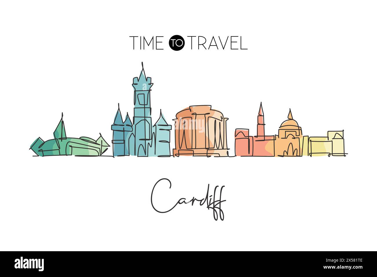 Cardiff riverside Stock Vector Images - Alamy