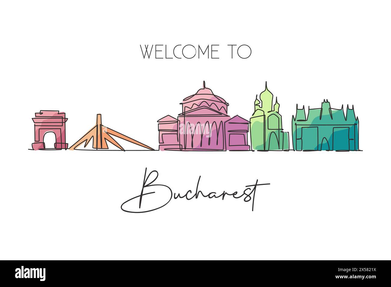 Bucharest tower center Cut Out Stock Images & Pictures - Alamy