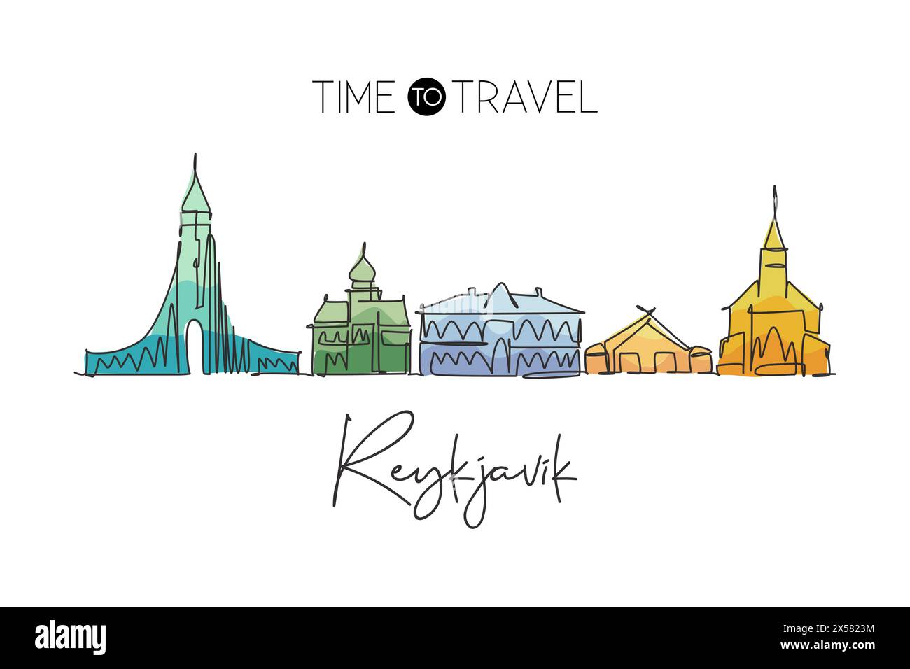 Reykjavik view aerial Stock Vector Images - Alamy