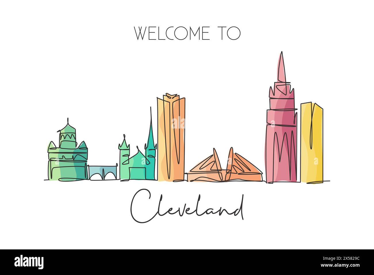 Downtown cleveland city skyline in Cut Out Stock Images & Pictures - Alamy
