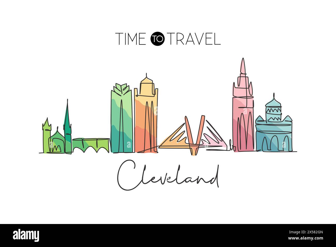 Cleveland ohio riverbank Stock Vector Images - Alamy