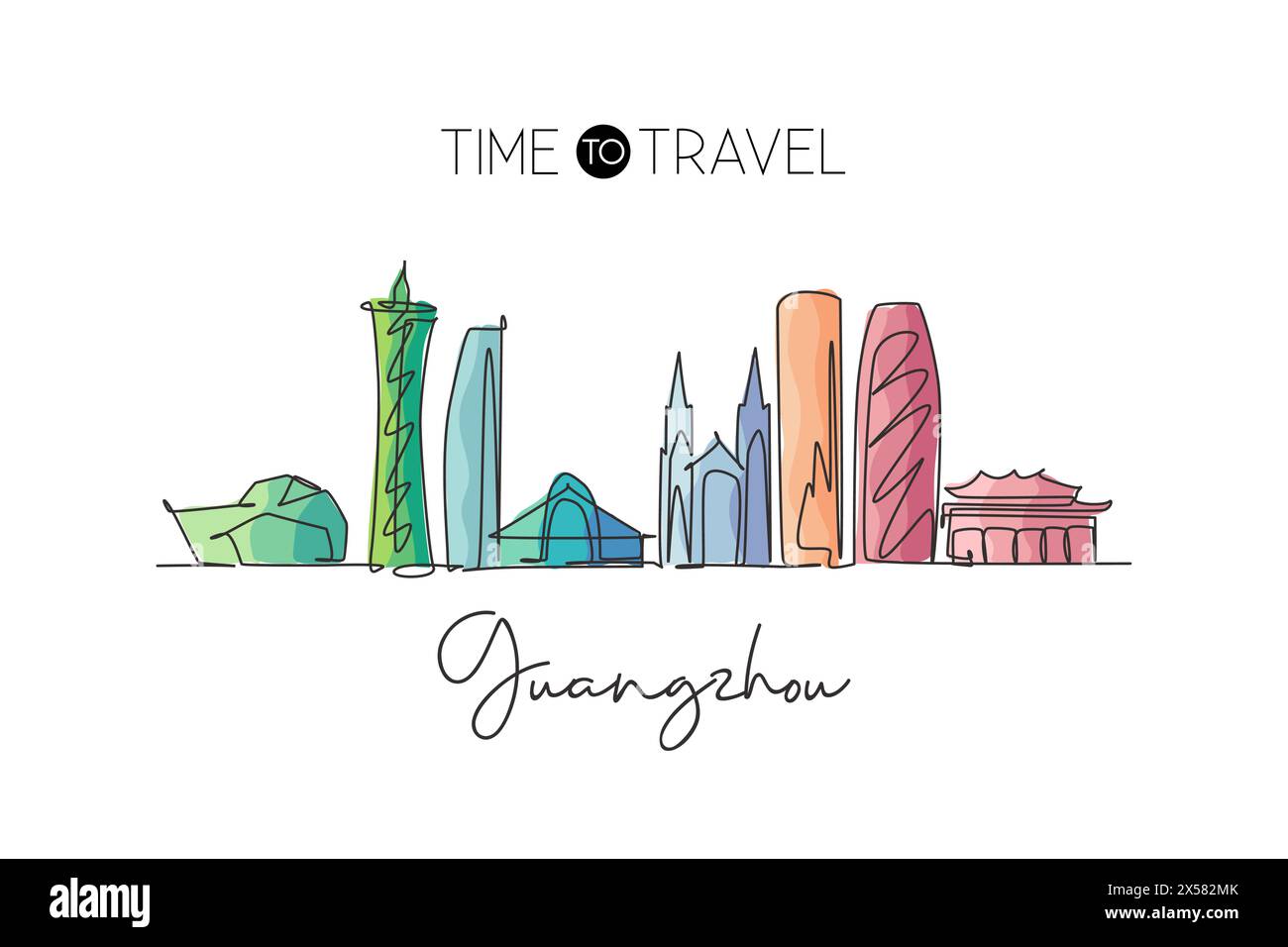 Depok, Indonesia - September 17, 2019: One continuous line drawing of ...