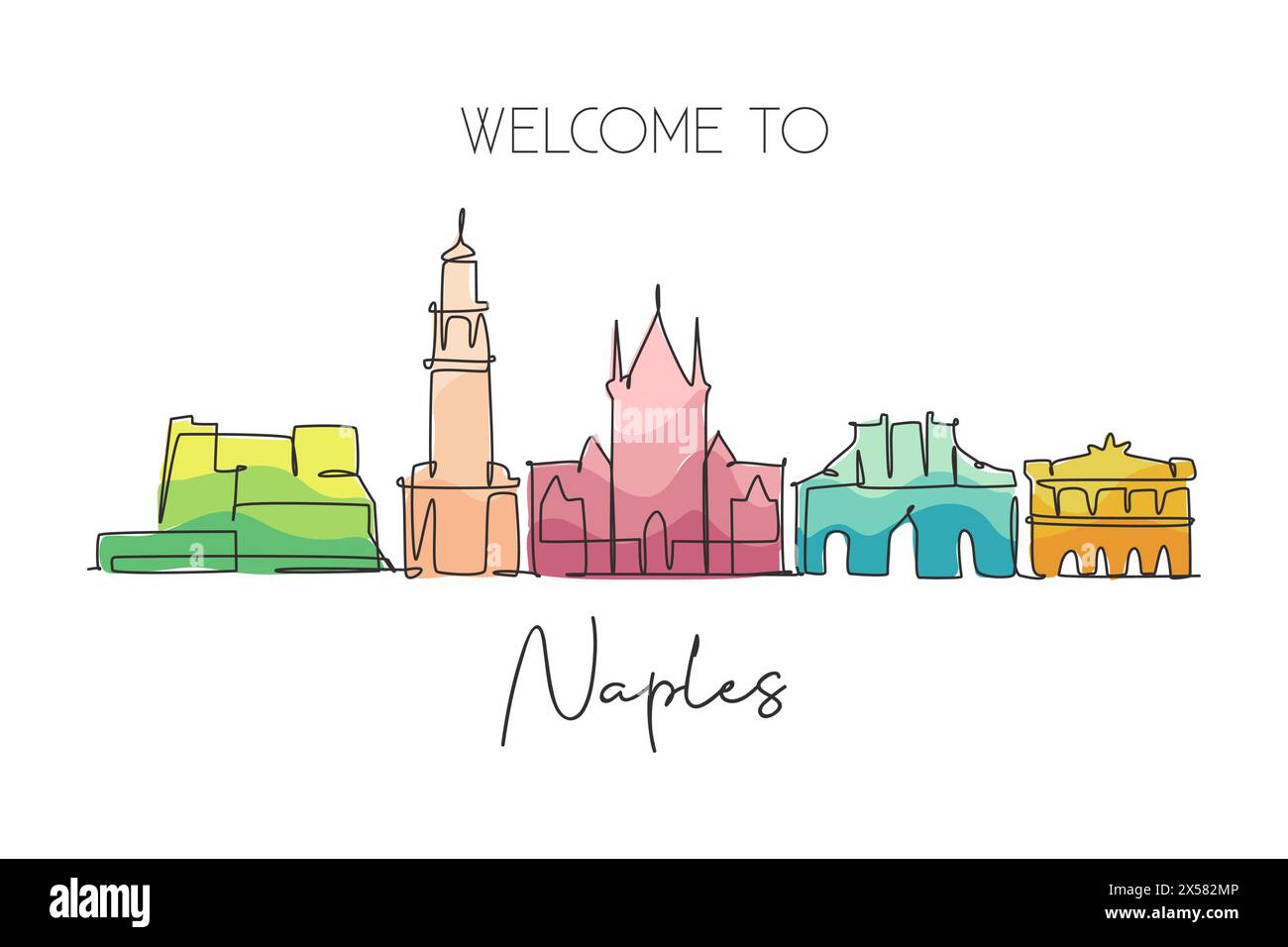 Naples old city view Stock Vector Images - Alamy