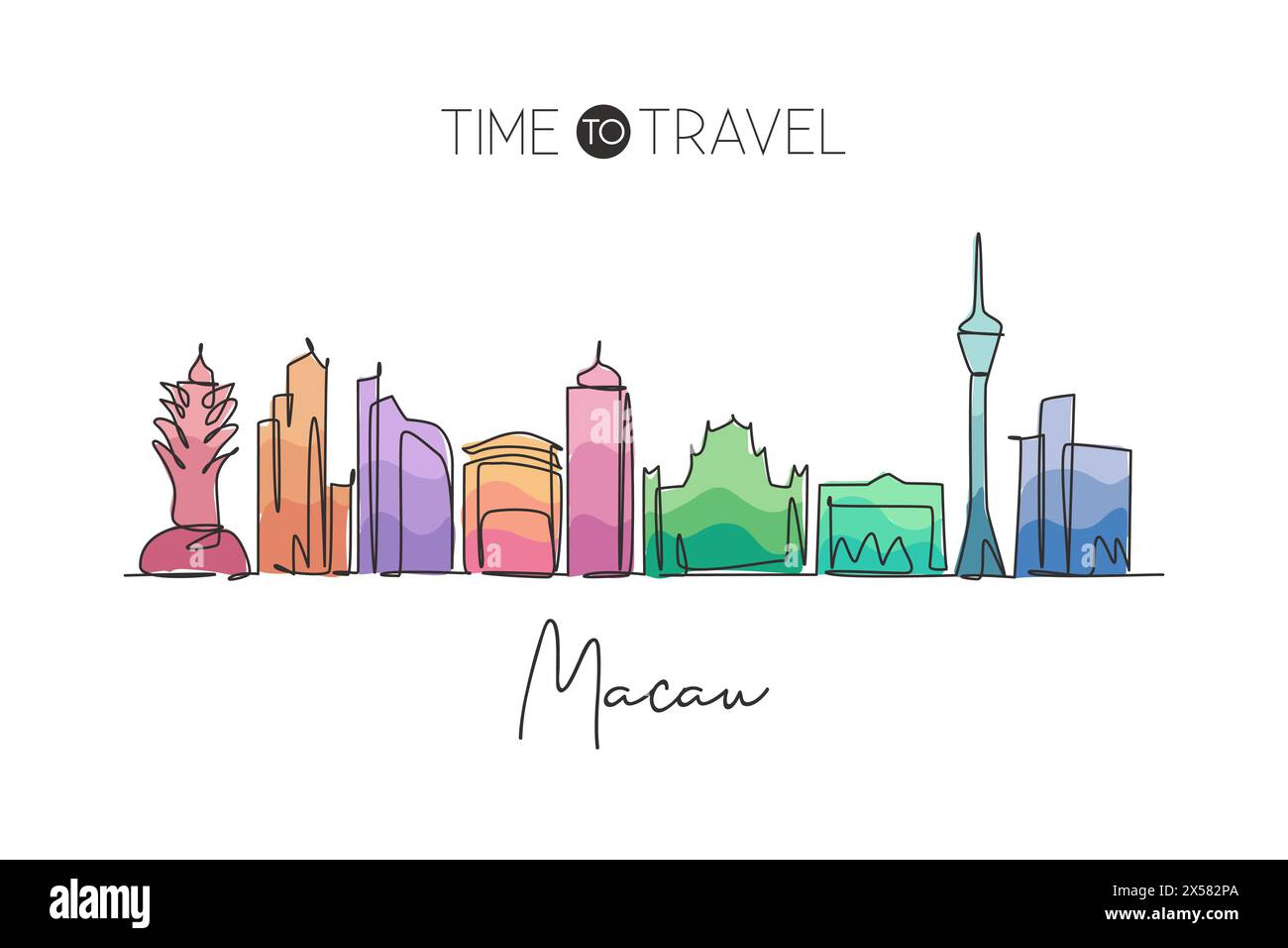 Macau tower Stock Vector Images - Alamy