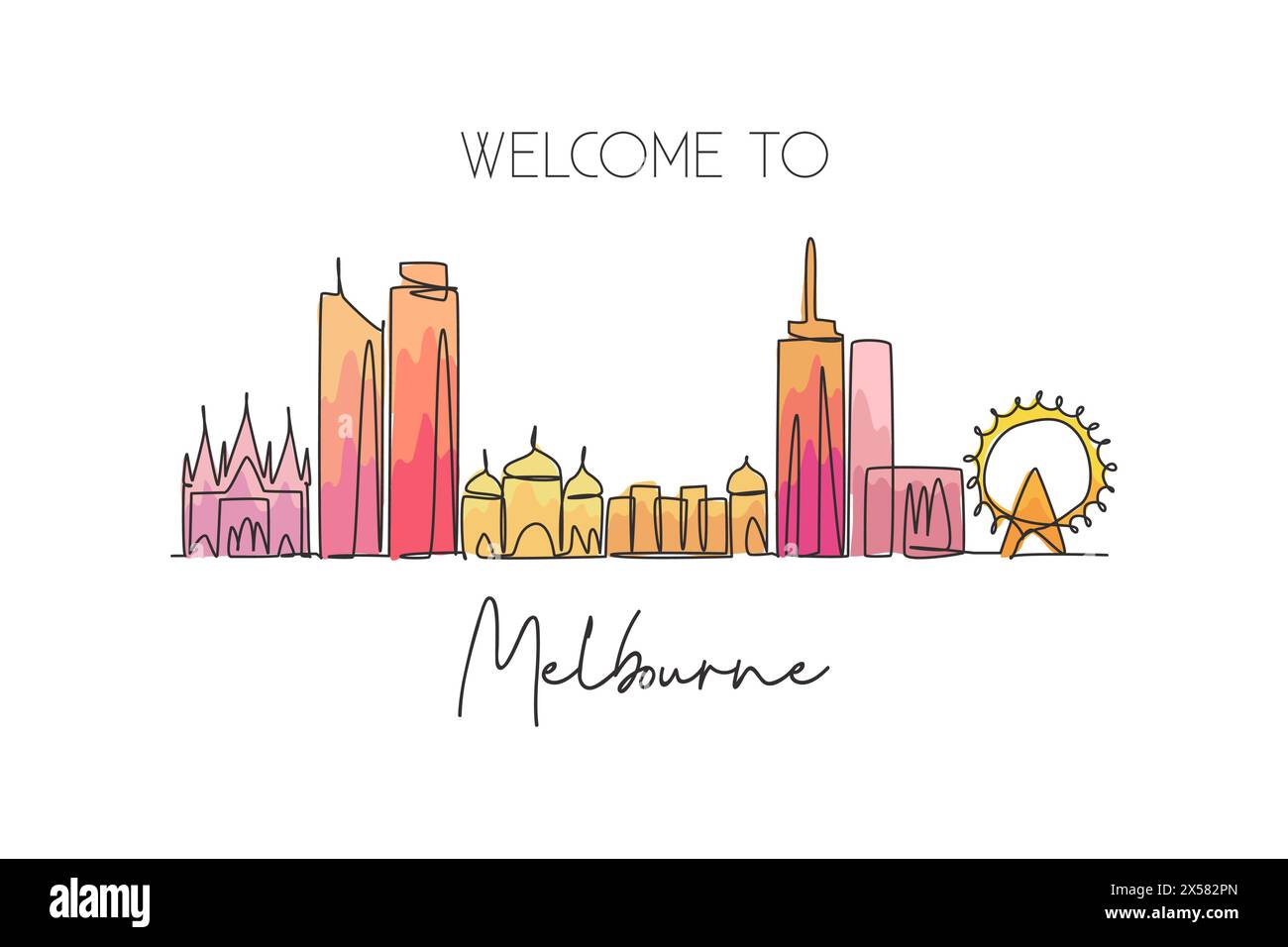 Melbourne reflection view Stock Vector Images - Alamy