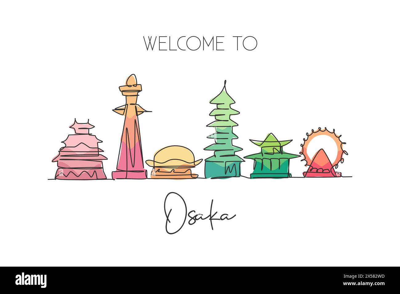 View of osaka Cut Out Stock Images & Pictures - Alamy