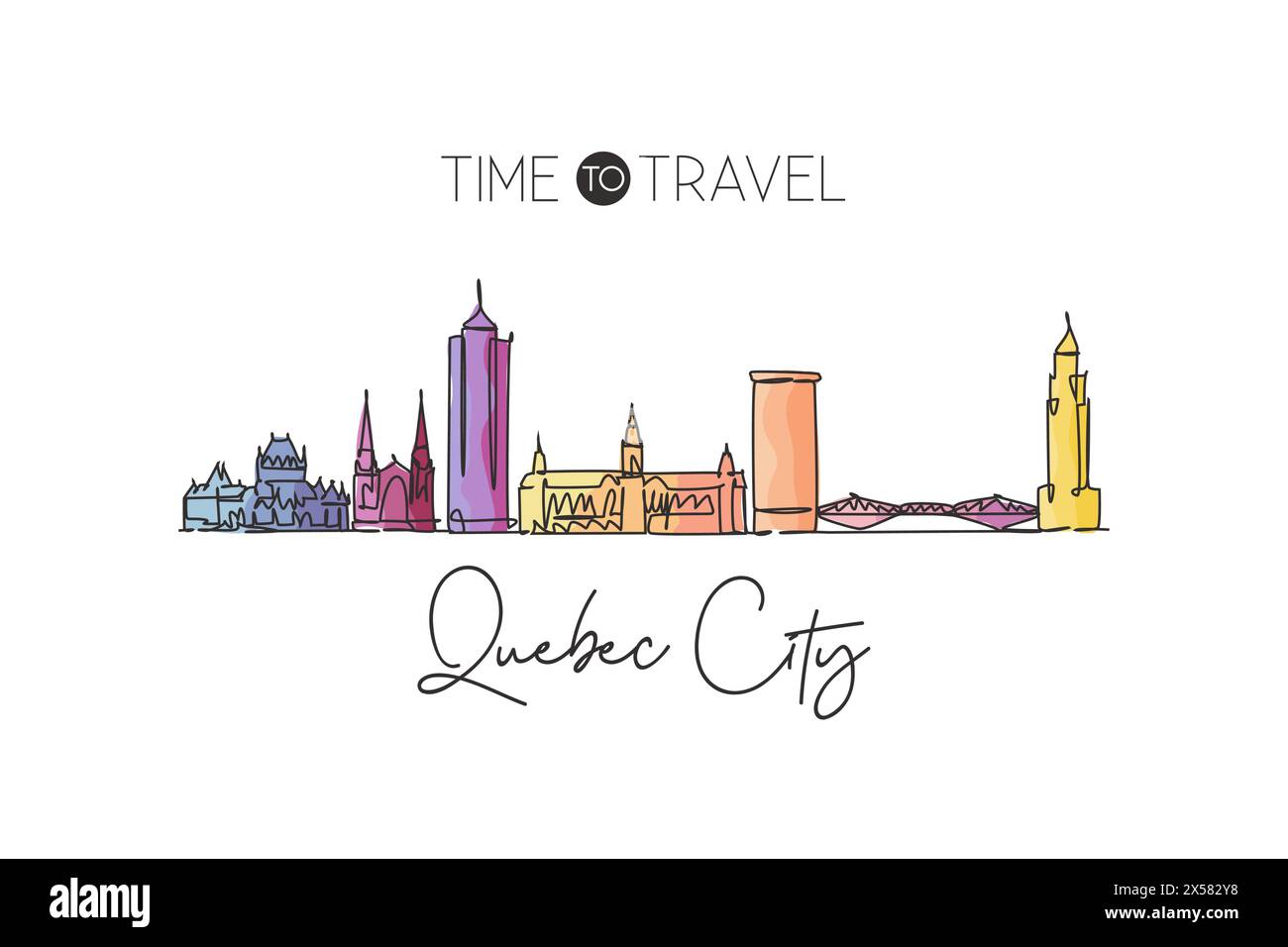 Quebec old town Stock Vector Images - Alamy