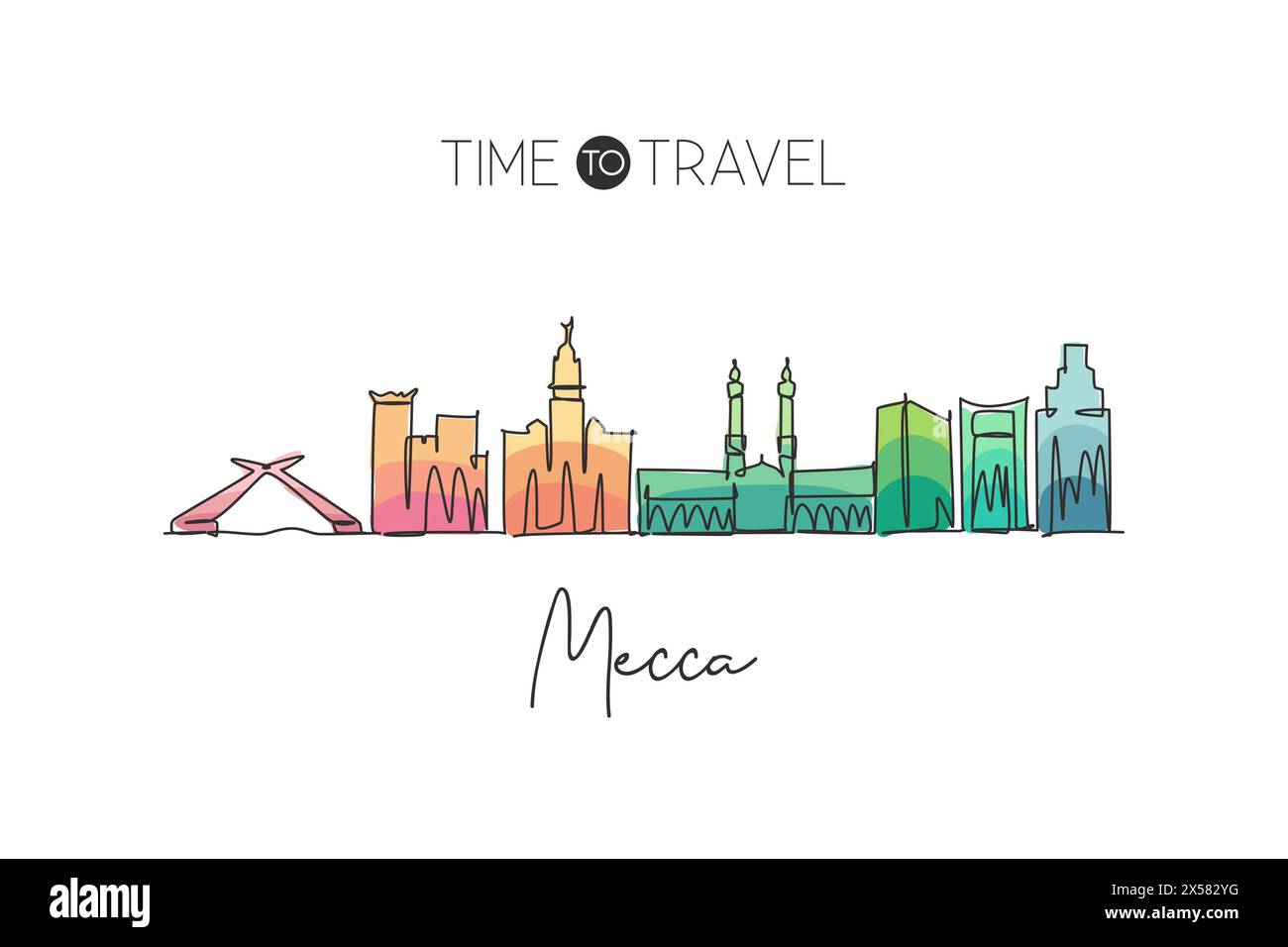 Saudi hajj makkah panorama Stock Vector Images - Alamy