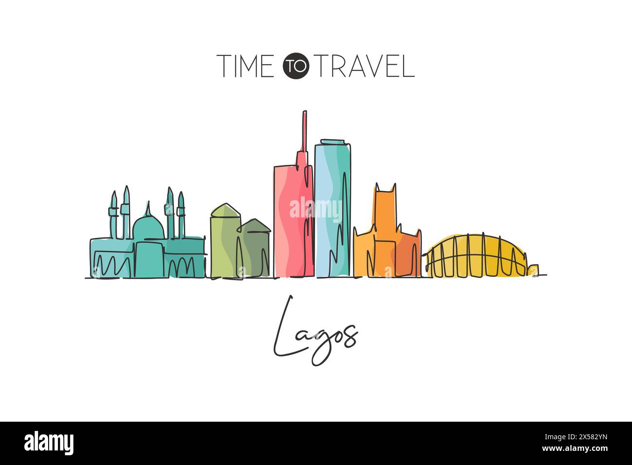 Lagos skyline view Stock Vector Images - Alamy