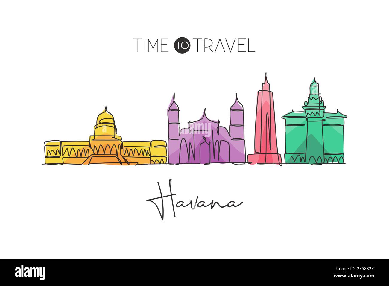 Skyline havana capital city cuba Stock Vector Images - Alamy