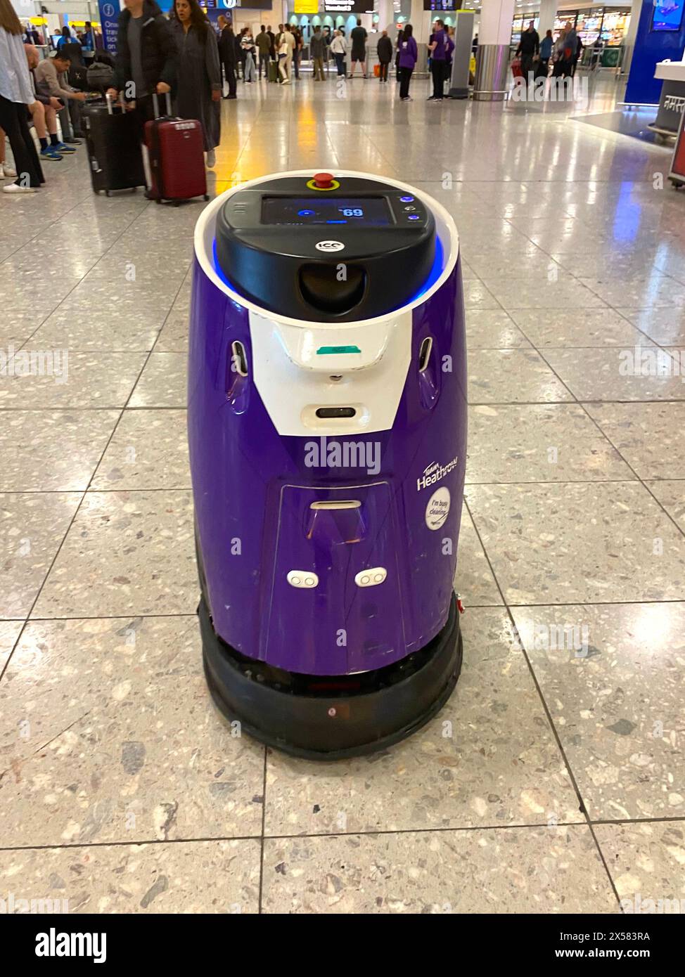 AI purple robots seen in terminal 2 cleaning the floors .They operate ...