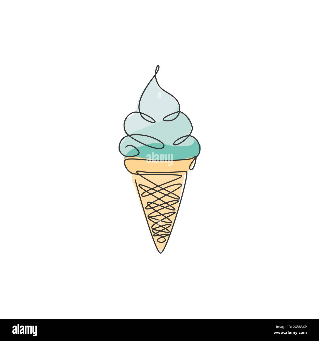One line ice cream Cut Out Stock Images & Pictures - Alamy