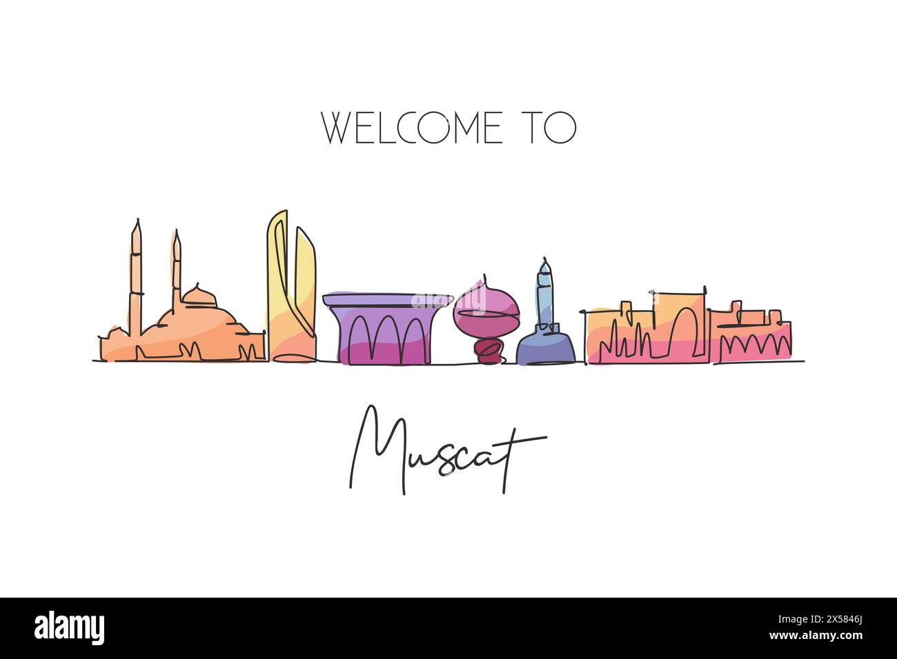 Muscat tower travel Stock Vector Images - Alamy