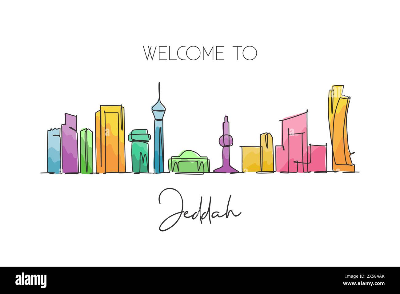 Jeddah tower construction Stock Vector Images - Alamy