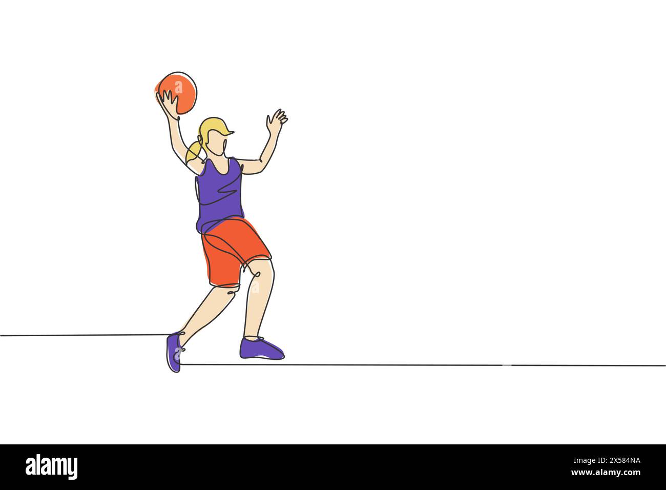 Female basket ball player Stock Vector Images - Alamy