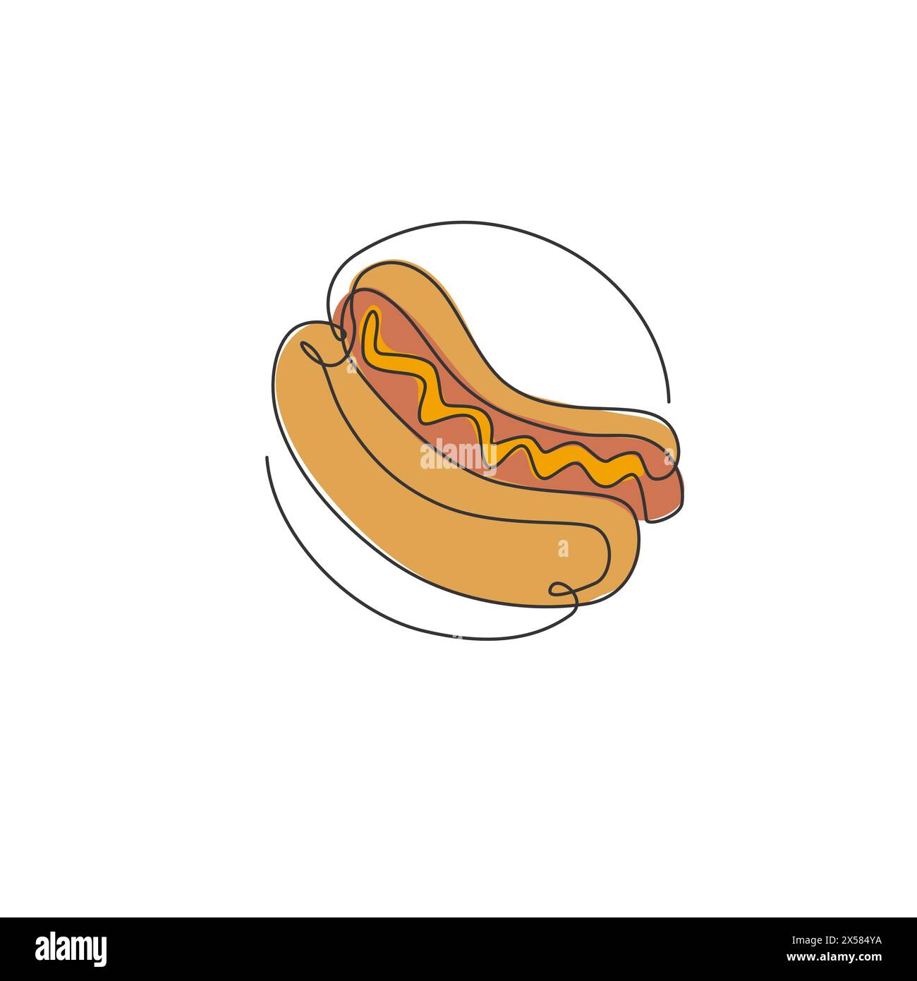 Fresh sausage one line Stock Vector Images - Alamy