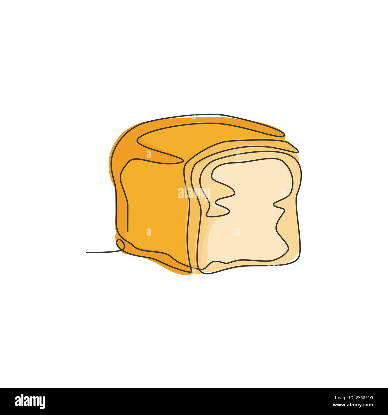 One single line drawing of fresh tasty online white bread shop logo ...