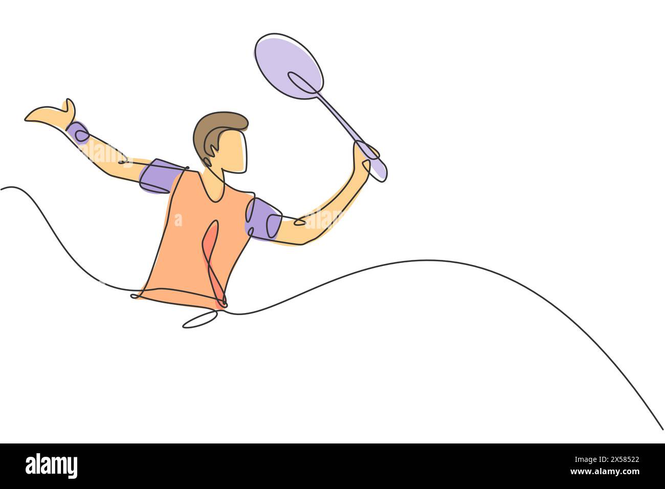 Illustration boy playing badminton hi-res stock photography and images ...